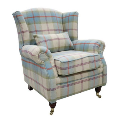 Wing Chair Original Fireside High Back Armchair P And S Balmoral Aqua ...