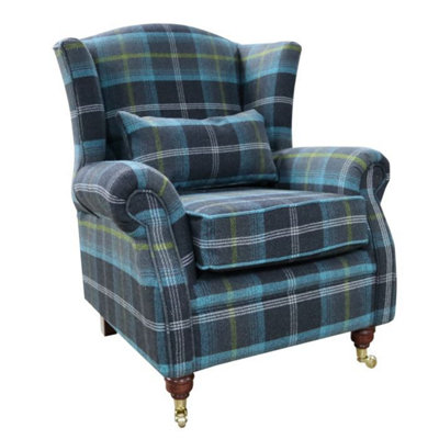 Wing Chair Original Fireside High Back Armchair P And S Balmoral Azure ...