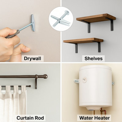 Wing Toggle Fixings M5 x 50mm with Machine Screws Plasterboard Hollow ...