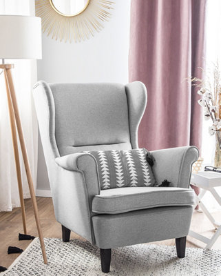 Wingback Chair ABSON Fabric Grey