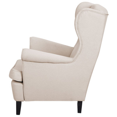 Wingback Chair ABSON Fabric Light Beige