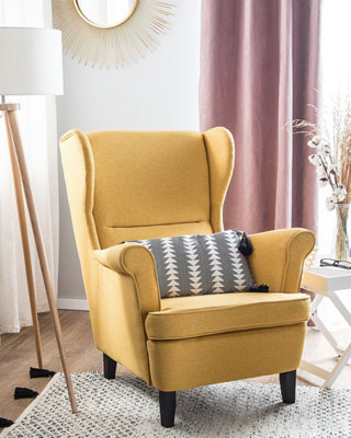 Wingback Chair ABSON Fabric Yellow