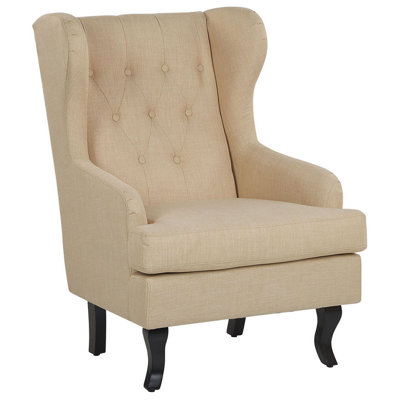 Wingback Chair ALTA Fabric Beige | DIY at B&Q