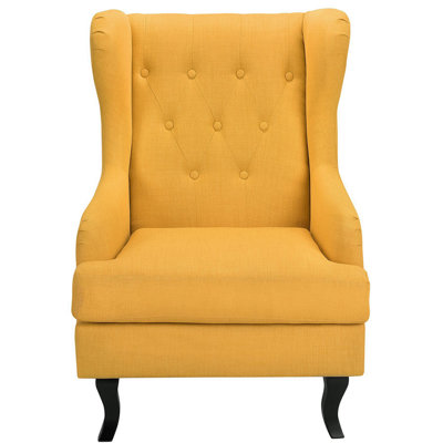 Wingback Chair ALTA Fabric Yellow