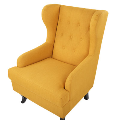 Wingback Chair ALTA Fabric Yellow