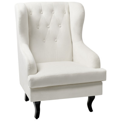 Wingback Chair ALTA Velvet Off-White