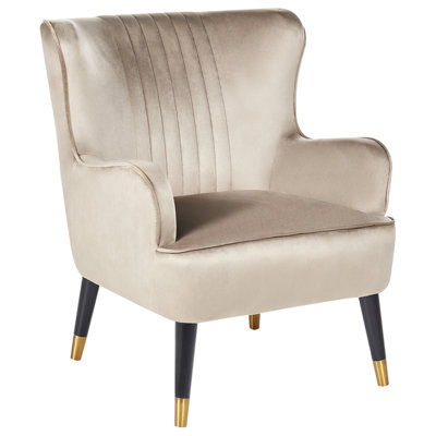 Wingback Chair VARBERG Velvet Beige