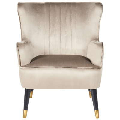 Wingback Chair VARBERG Velvet Beige