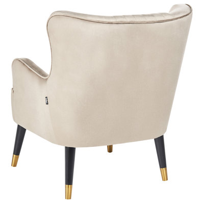 Wingback Chair VARBERG Velvet Beige