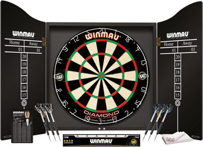 Winmau Professional Dart Set includes Diamond Plus Dartboard, Black ...