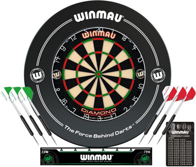 Winmau Professional Dart Set includes Diamond Plus Dartboard, Black ...