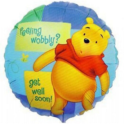Winnie the Pooh Get Well Soon Birthday Foil Balloon Yellow/Blue/Green ...
