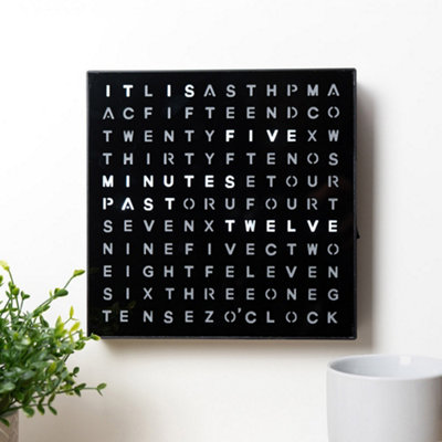 Winning Light Up WORD Clock for walls with Black Frame