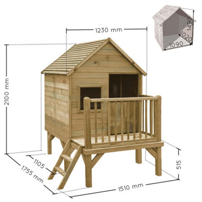 Winny Platform Playhouse with Veranda 6 x 5