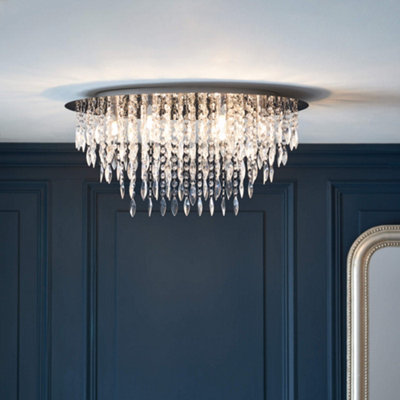 Winona Large Crystal Flush Ceiling Light | DIY at B&Q
