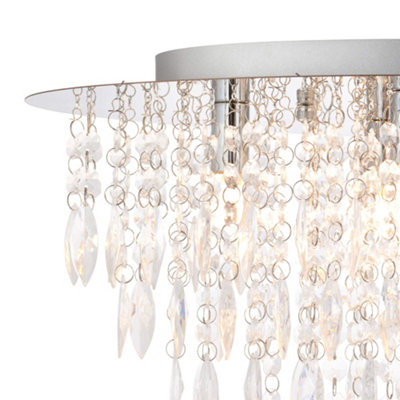 Winona Large Crystal Flush Ceiling Light