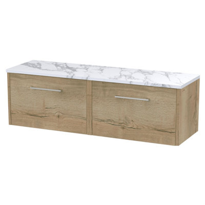 Winshill Contemporary 2 Drawer Wall Hung Vanity Unit with Laminate ...