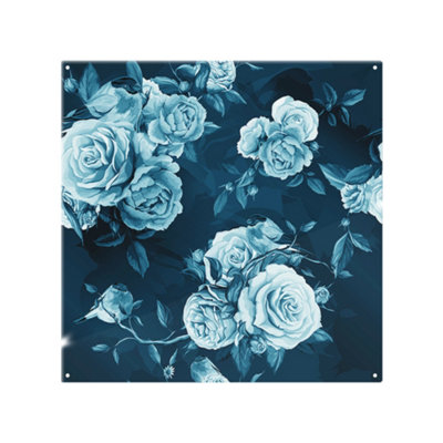 Winter Blue Roses Splash Back designer style