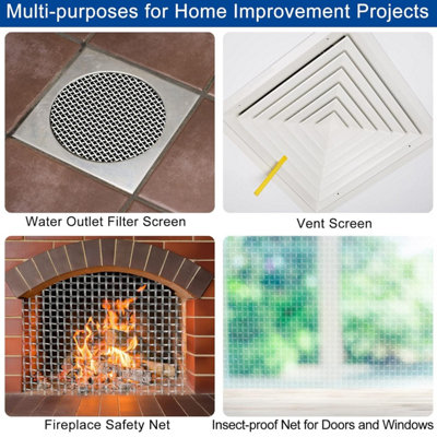 Wire Mesh Sheet 4 Pcs, Never Rust 304 Stainless Steel Fine Metal Rodent ...