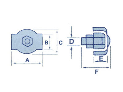 Wire Rope Clamp Grip Clips 2MM X2 (Galvanised Simplex Cable Fixing)