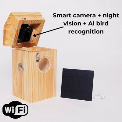 Wireless Bird Nest Box Camera House and Camera with Chargeable Solar Panel