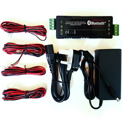 Wireless Bluetooth Amplifier & 8x Wall Mount Speaker Kit Home Hi Fi Amp ...