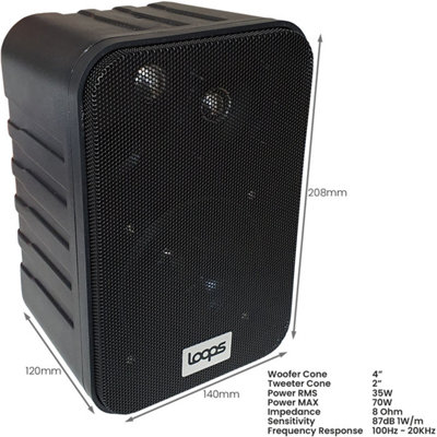 Wireless Bluetooth Amplifier & 8x Wall Mount Speaker Kit Home Hi Fi Amp ...