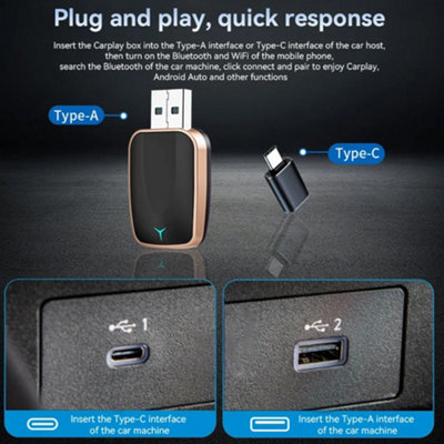 Wireless Carplay & Android Auto USB Adapter for Wired Systems - Plug & Play