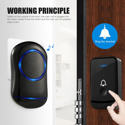 Wireless Door Bells Waterproof 1000ft Long Range Plug in Home Cordless ...