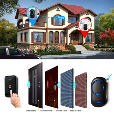 Wireless Door Bells Waterproof 1000ft Long Range Plug in Home Cordless ...