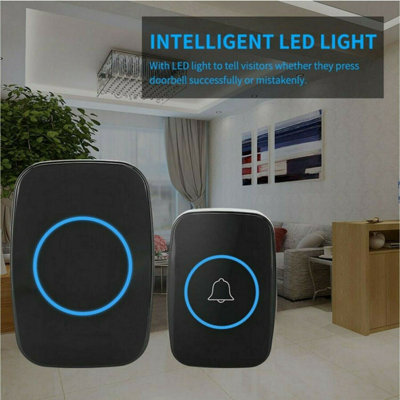Wireless Doorbell Kit, 300m Range, Waterproof Bell Push & Plug-in Chime