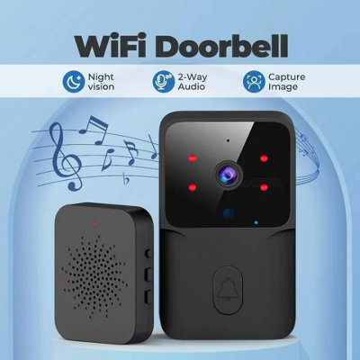 Wireless Doorbell with Camera 150 m Electronic Doorbell Kit with Plug ...