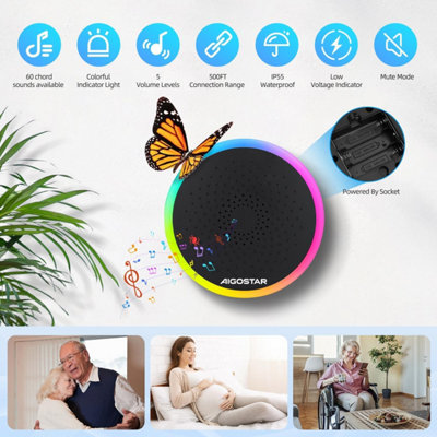 Wireless Doorbell with RGB Light Indicator