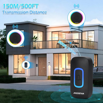 Wireless Doorbell with RGB Light Indicator