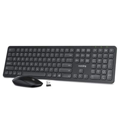 WIRELESS KEYBOARD AND MOUSE SET USB DONGLE FOR PC LAPTOP FULL SIZE 2 ...