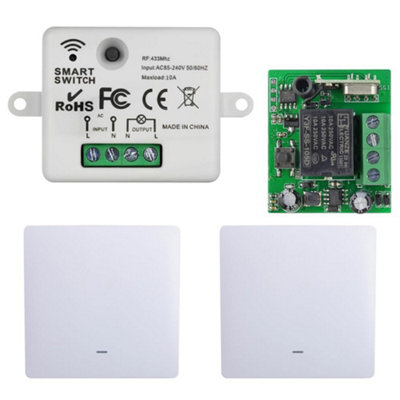 Wireless Light Switch Panel - RF Remote Control Relay, 85-240V AC, No ...