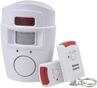 Wireless Pir Motion Sensor Shed Home Garage Caravan Alarm 2 Remote Controls