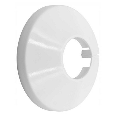 Wirquin 2 x 15mm Pipe Cover Collar White PVC Plastic Radiator Pipe Hole ...