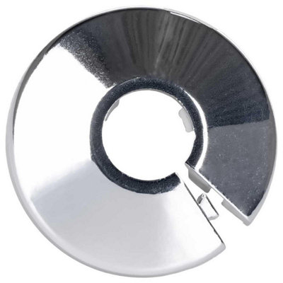 Wirquin 2 x 16mm Radiator Pipe Cover Chromed PVC Plastic Collar Rose