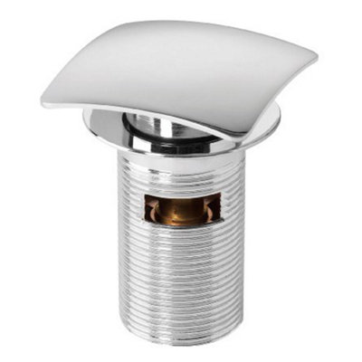 Wirquin Click-Clack Slotted Square Chromed Push Button Waste Plug for ...