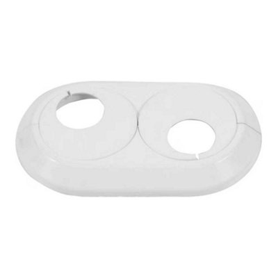 Wirquin Double 20mm PVC White Radiator Plastic Water Pipe Cover Collar