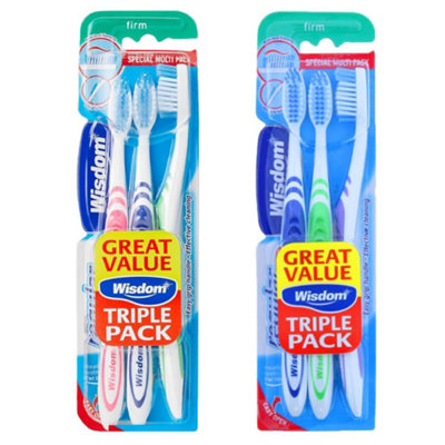Wisdom Regular Plus Triple Pack Firm Toothbrush x 2