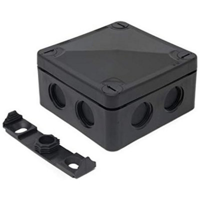 Wiska Combi 308/5/S IP66 Black Outdoor Junction Box 85 x 85 x 51mm