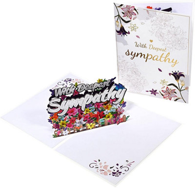 With Deepest Sympathy Condolence 3D Pop-Up Greeting Card