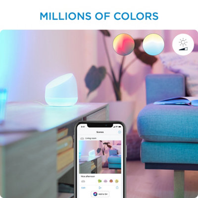 WiZ Squire Colour Portable - UK Plug, Smart Connected WiFi Table Top Light with App Control