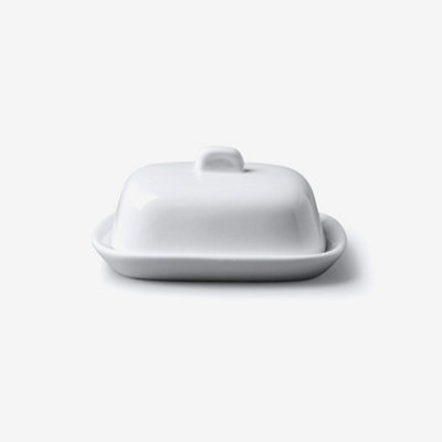 WM Bartleet & Sons Porcelain Mini Butter Dish with Lid | DIY at B&Q