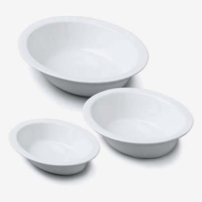 WM Bartleet & Sons Porcelain Oval Pie Dish, Set of 3 at B&Q