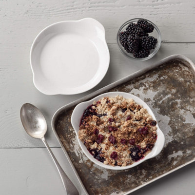 WM Bartleet & Sons Porcelain Round Gratin Dish 19cm, Set of 2