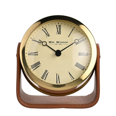 Wm.Widdop Gold Mantel Clock On Stand at B&Q