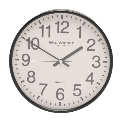 Wm Widdop White Dial Slim Line Wall Clock 31cm